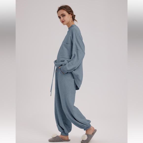 Nap loungewear | Sweaters | Nap Cotton Track Set In Xl Waikawa Grey Blue Nwt | Poshmark